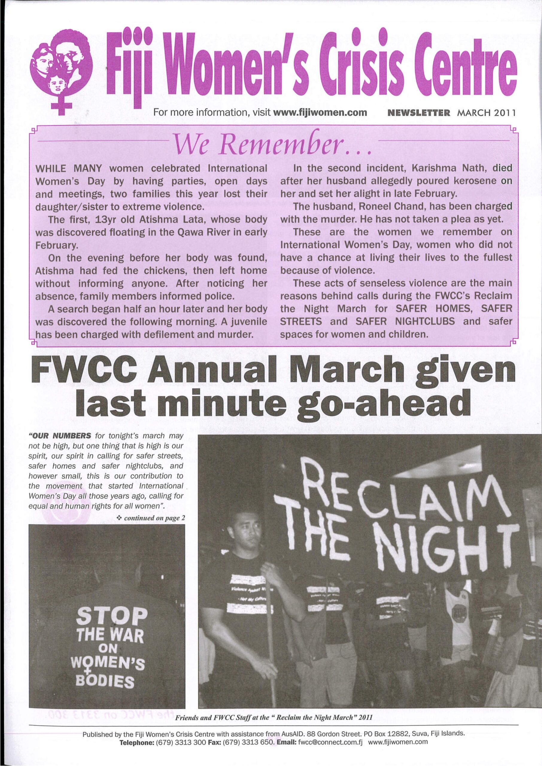FWCC Issue March 2011 — Fiji Women’s Crisis Centre